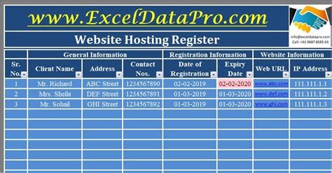 Client Database Template Excel