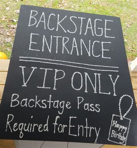 Backstage Entrance Sign Rock And Roll Party Ideas Concert Themed