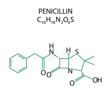 Penicillin Formula Diagram Chemical Structure Compound Molecular