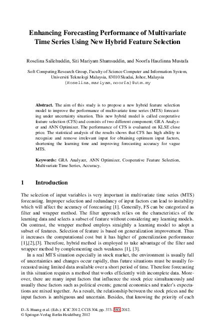 Pdf Enhancing Forecasting Performance Of Multivariate Time Series