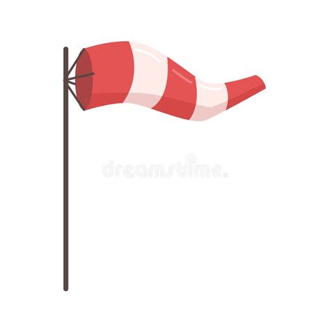 Windsock Wind Speed And Direction Chart Flag Pole Stock Vector