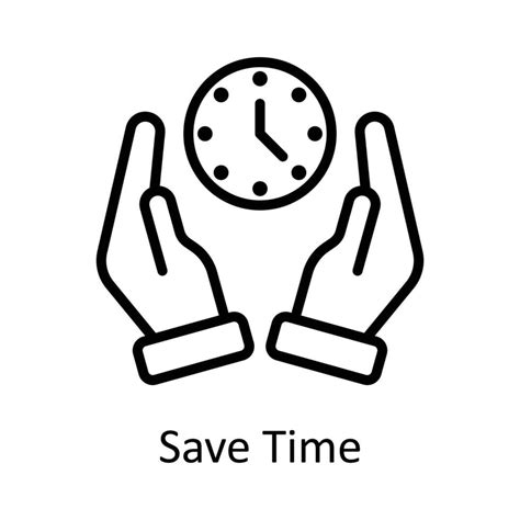 Save Time Vector Outline Icon Design Illustration Time Management