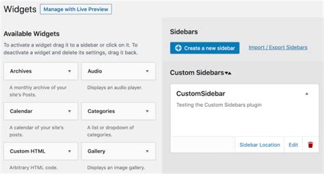 How To Add Or Edit A Sidebar With Widgets In Wordpress