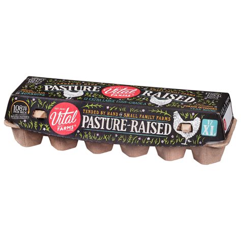 Vital Farms Pasture Raised Extra Large Eggs Front Right Elevated
