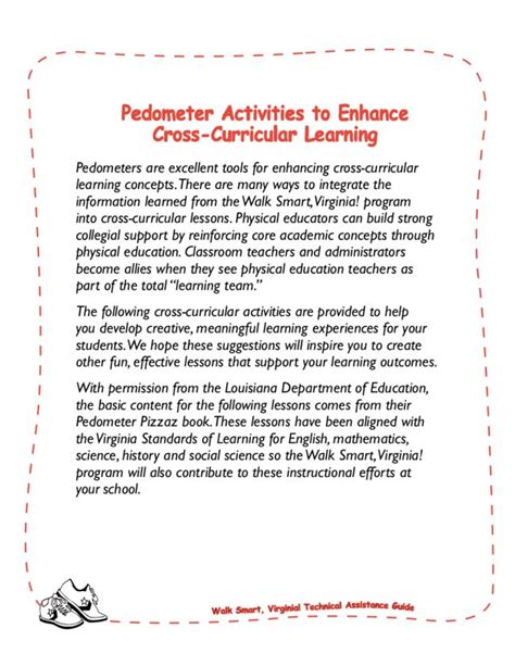 Pedometer Activities To Enhance Cross Curricular Learning Lesson Plan For 3rd 8th Grade