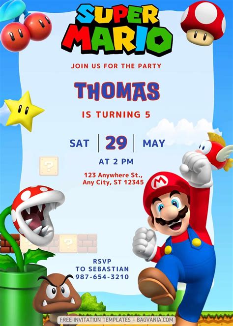 Free Printable Super Mario Birthday Invitation Templates Artofit