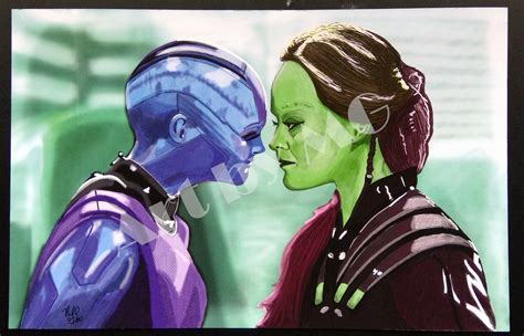 Guardians Of The Galaxy Nebula And Gamora