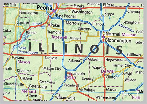 Illinois Physical State Map I Love Maps