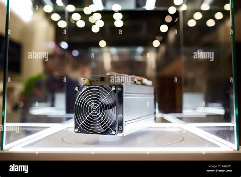 Cryptocurrency Mining Equipment ASIC Application Specific Integrated Circuit On Farm Stand