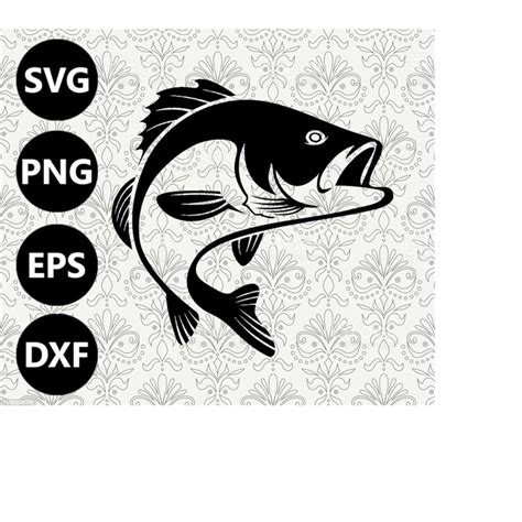 Bass Fish Silhouette Clipart Vector Svg File For Cutting Wit Inspire
