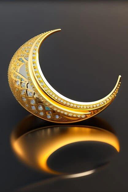 Premium Ai Image Gold Crescent And Star