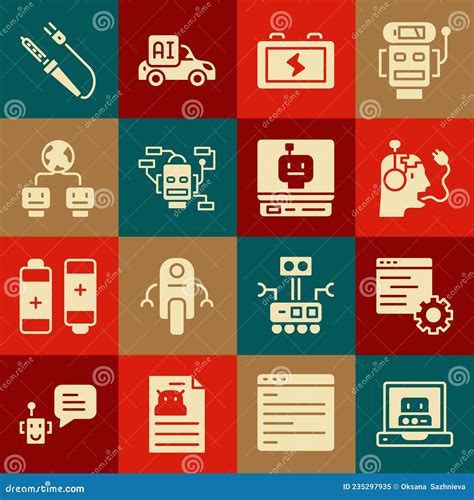 Set Creating Robot Computer Api Interface Robot Charging Battery Battery Artificial