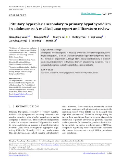Pdf Pituitary Hyperplasia Secondary To Primary Hypothyroidism In