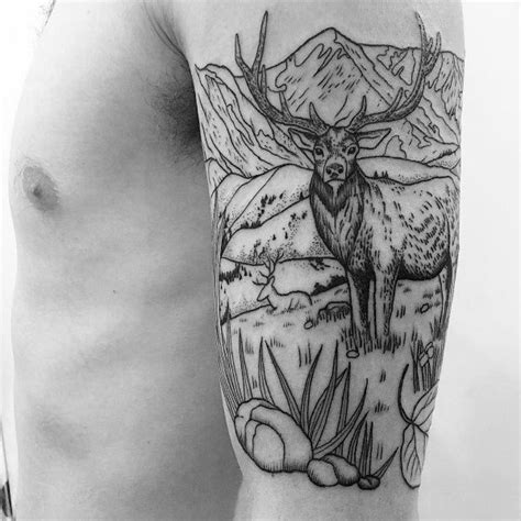90 Natural Elk Tattoo Ideas For Men