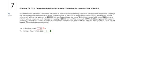 Solved Problem 08023 ﻿determine Which Robot To Select