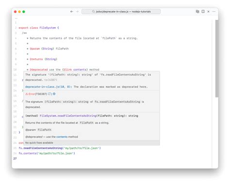 Deprecate A Method In Javascript And Typescript
