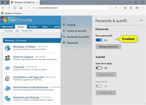 Enable Or Disable Save Passwords In Microsoft Edge In Windows 10