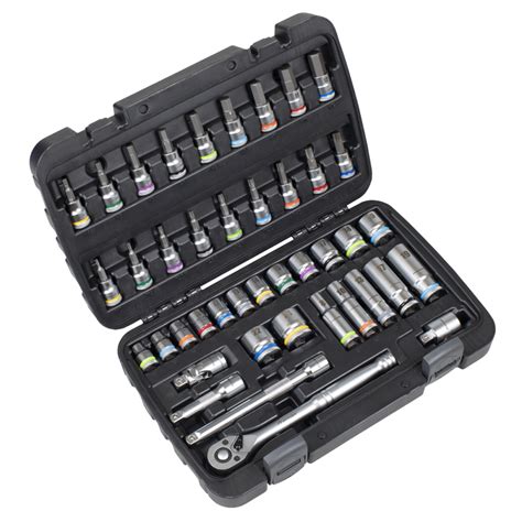 Socket And Socket Bit Set 38sq Drive 42pc Mdtools