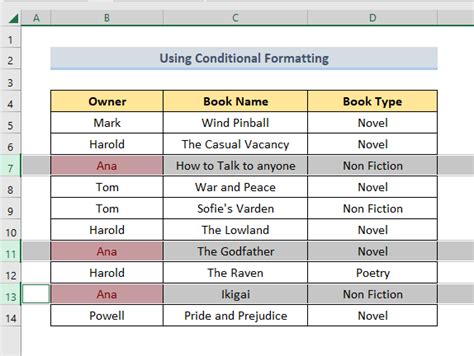 how to select row in excel if cell contains specific data 4 ways