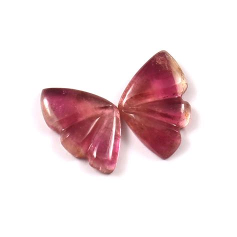 Hand Carved Tourmaline Butterfly Wings Natural Gemstone Pair Etsy
