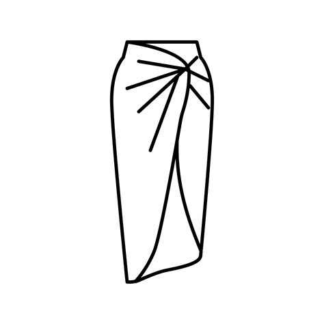 Sarong Skirt Line Icon Vector Illustration 19524852 Vector Art At Vecteezy
