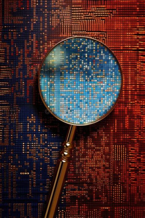 Magnifying Glass Over Binary Code Stock Illustration Illustration Of