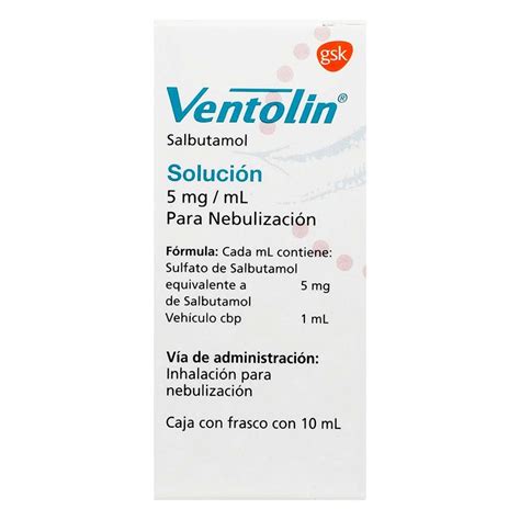 Solución Para Nebulización Ventolin 5mg Caja Con Frasco Con 10ml Chedraui