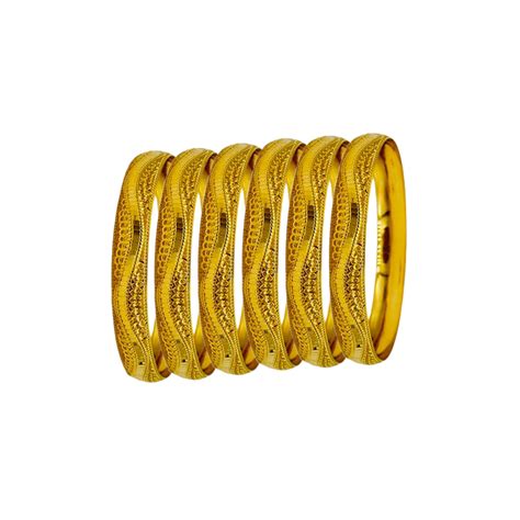 النگو طلا 18 عیار زنانه طلای شریف مدل موجی بسته 6 عددی