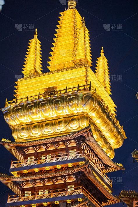 庄严，佛寺，静安寺，上海，旅游景点，富丽堂皇，佛塔素材 花瓣网