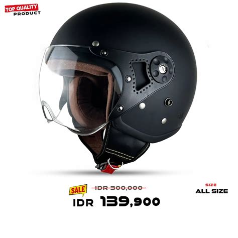 Jual Helm Bogo Retro Mla Hijab Terbaru Black Dof Kaca Bening Sni Helm
