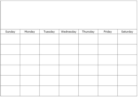 Printable Blank Monthly Calendars