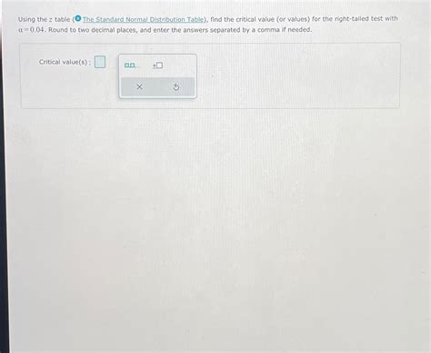 Solved Using The Z Table The Standard Normal Chegg