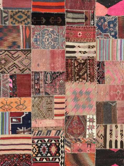 Handwoven Wool Kilim Rug Vintage Geometric Patchwork 6x8 Etsy