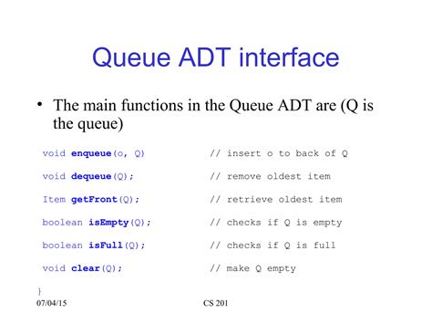 Queue Implementation Ppt Programming Languages Computing