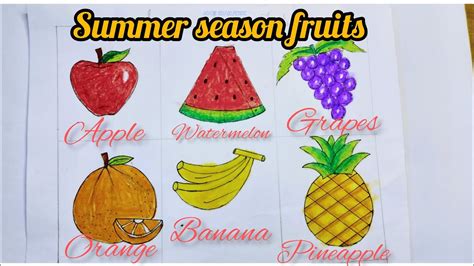 Summer Season Fruits Easy Drawing How To Draw Summer Season Fruits