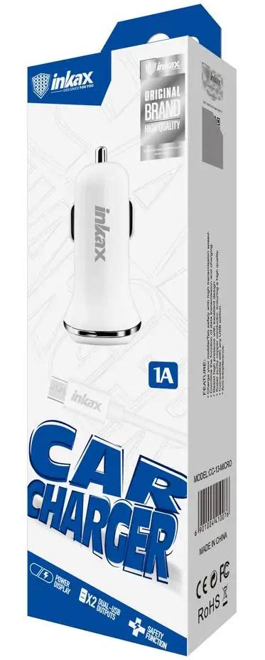 Inkax 2 Usb 5v 1a Charging Car Charger Universal Compatibility