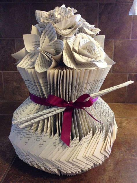 Book Folding Origami Flower Arrangement