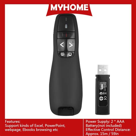 2 4ghz Wireless Usb Powerpoint Presentation Ppt Flip Pen Pointer Clicker Presenter With Built In