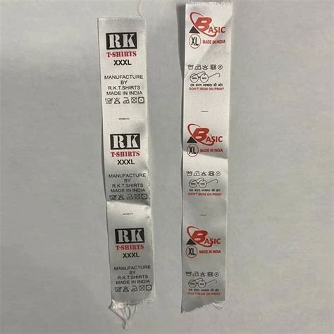 Polyester Printed Size Labels For Garments At Rs 0 50 Piece In Ghaziabad Id 27379255733