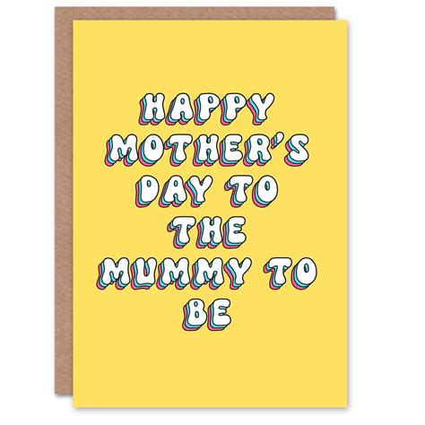 Cards Mothers Day Mummy To Be Modern Bright Bold Mum Greeting Card