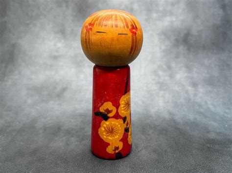 Usuki Hakuhou Kokeshi Doll Vintage Wooden Sosaku Kokeshi Hand Made