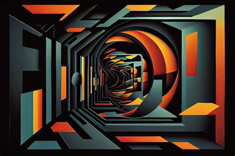 Premium Ai Image Abstract Geometric Poster Design Background Abstraction Backdrop Labyrinth