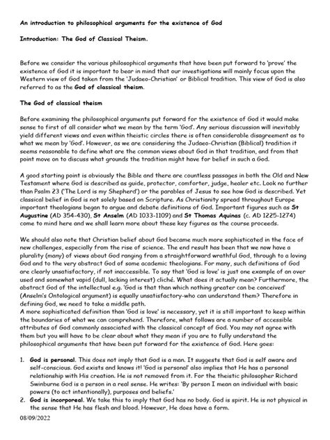 The God Of Classical Theism Pdf God Omnipotence