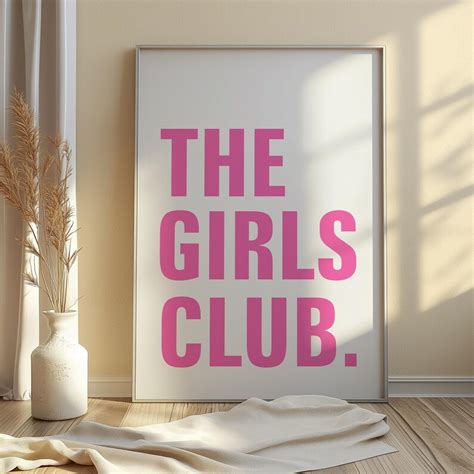 The Girls Club Poster Teen Girl Room Decor Wall Art For Girls Pink