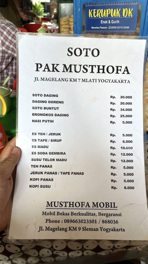 Soto Sapi Pak Musthofa Jogja Sejak 1984 — Arif Setiawan