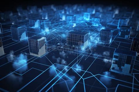 Cloud Computing Data Center Conceptual Illustration Generative Ai