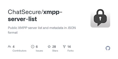 Github Chatsecurexmpp Server List Public Xmpp Server List And Metadata In Json Format
