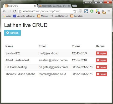 Panduan Membuat Live CRUD Dengan Codeigniter Dan Ajax SANDRO ID