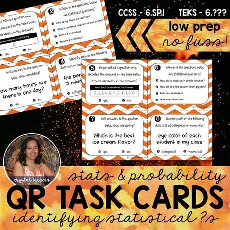 Identifying Statistical Questions 6sp1 Self Checking Qr Math Task Cards