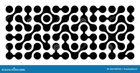 Metaball Black Shapes On White Background Pattern Modern Metaball